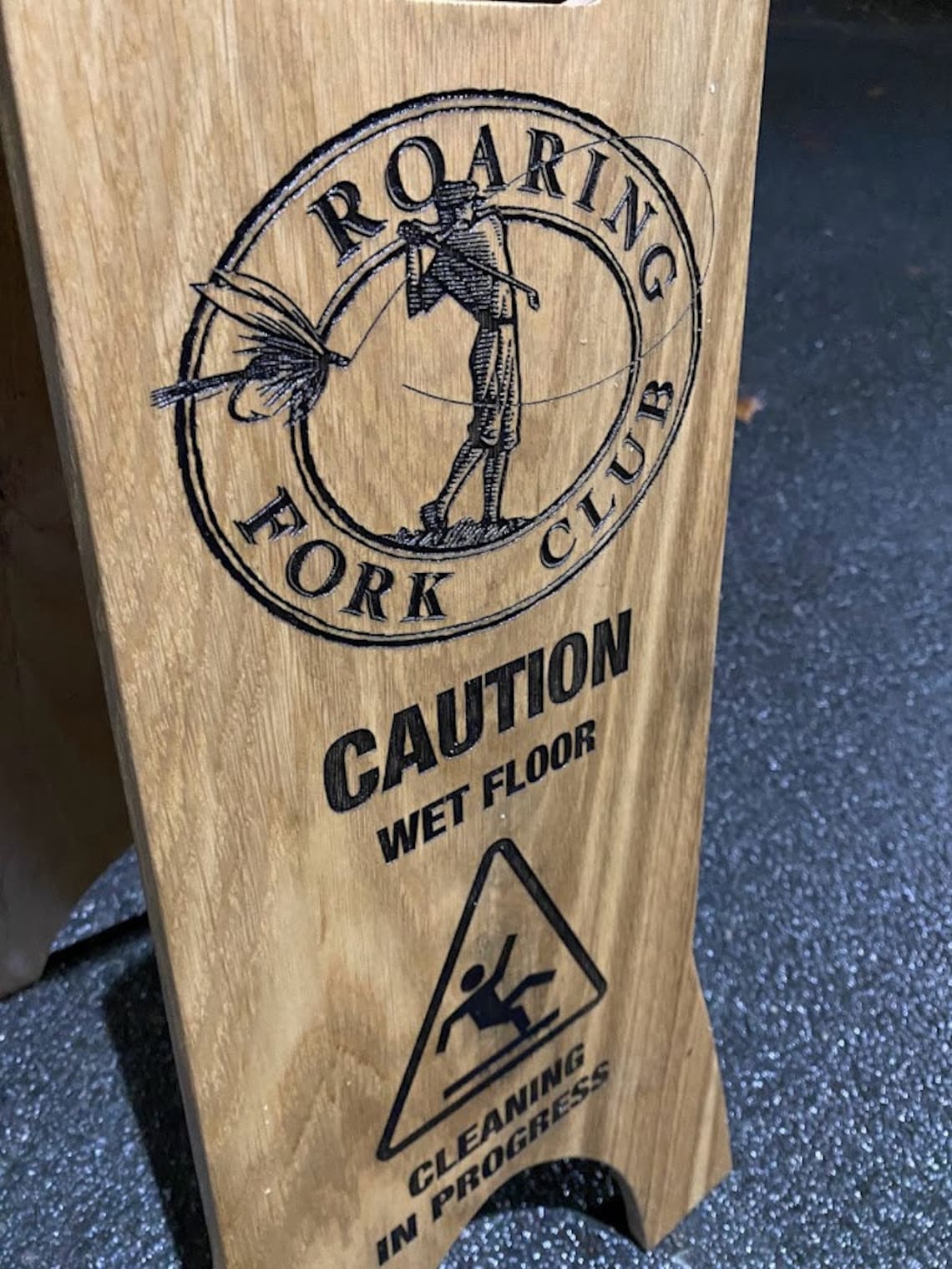 Wet Floor Wood Sign - Business Caution Danger Sign - Wet Floor Warning ...