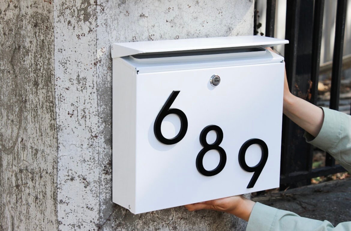 House Numbers Mailbox Wall Mounted Letterbox Name Plate for Postbox ...