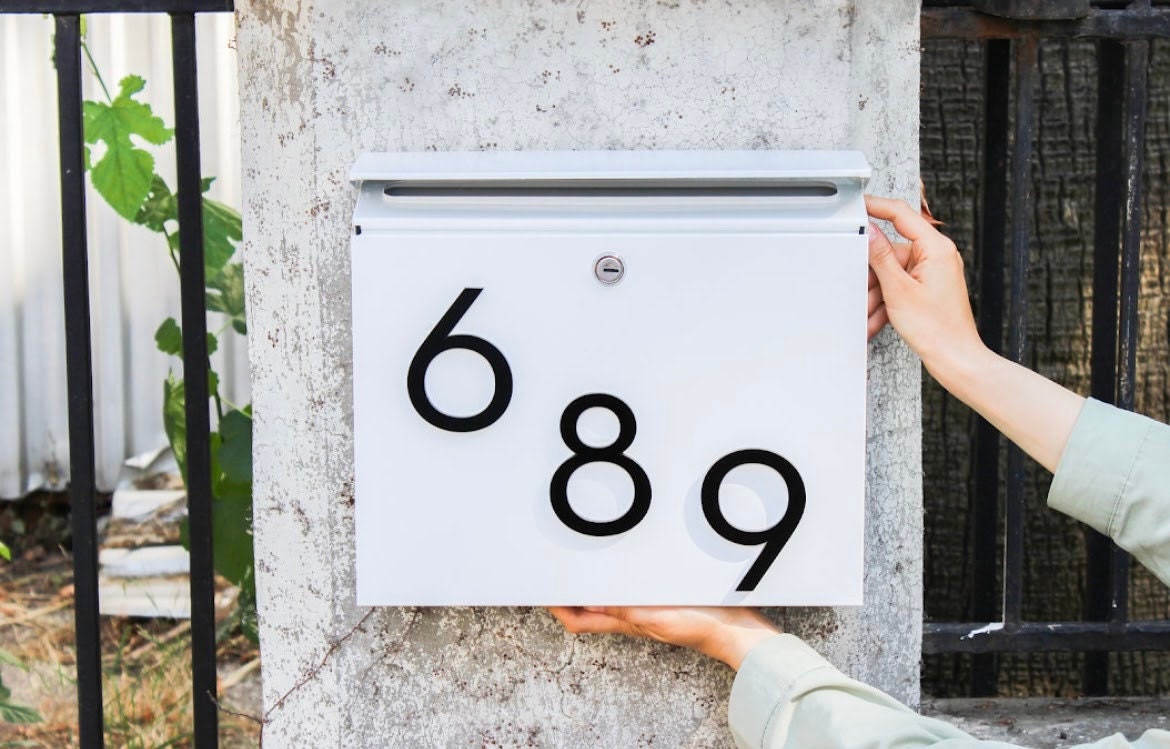 House Numbers Mailbox Wall Mounted Letterbox Name Plate for Postbox ...