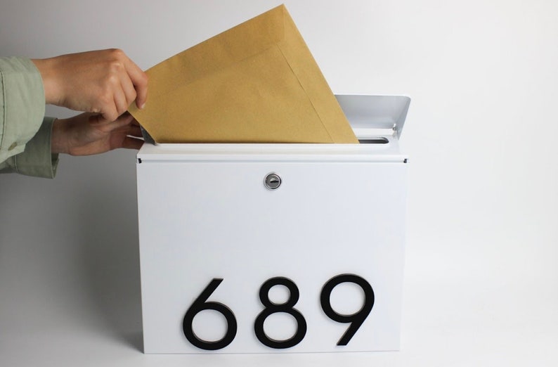 House Numbers Mailbox Wall Mounted Letterbox Name Plate for Postbox ...