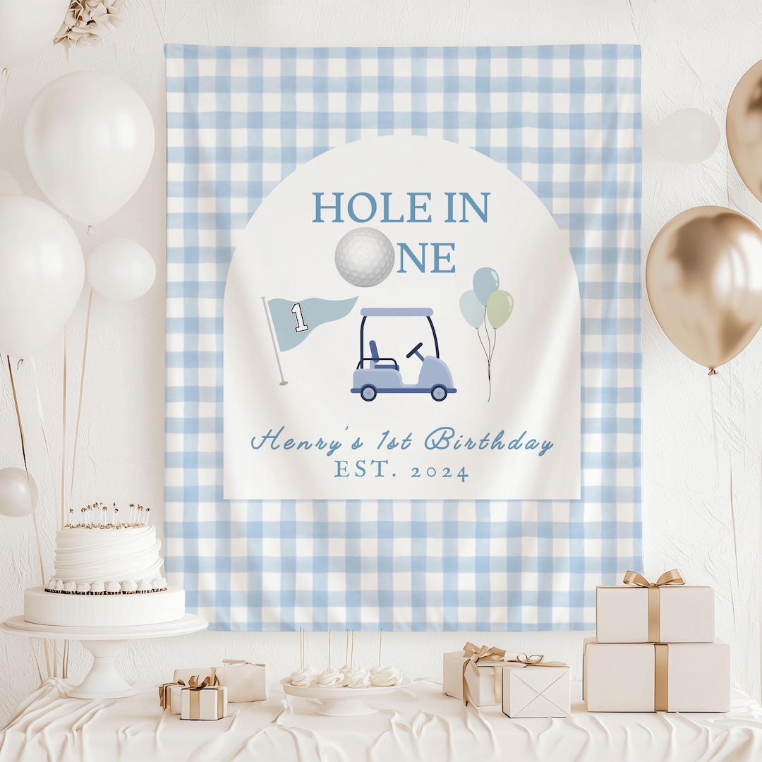 Hole in One Birthday Decorations, Hole in One First Birthday Banner ...