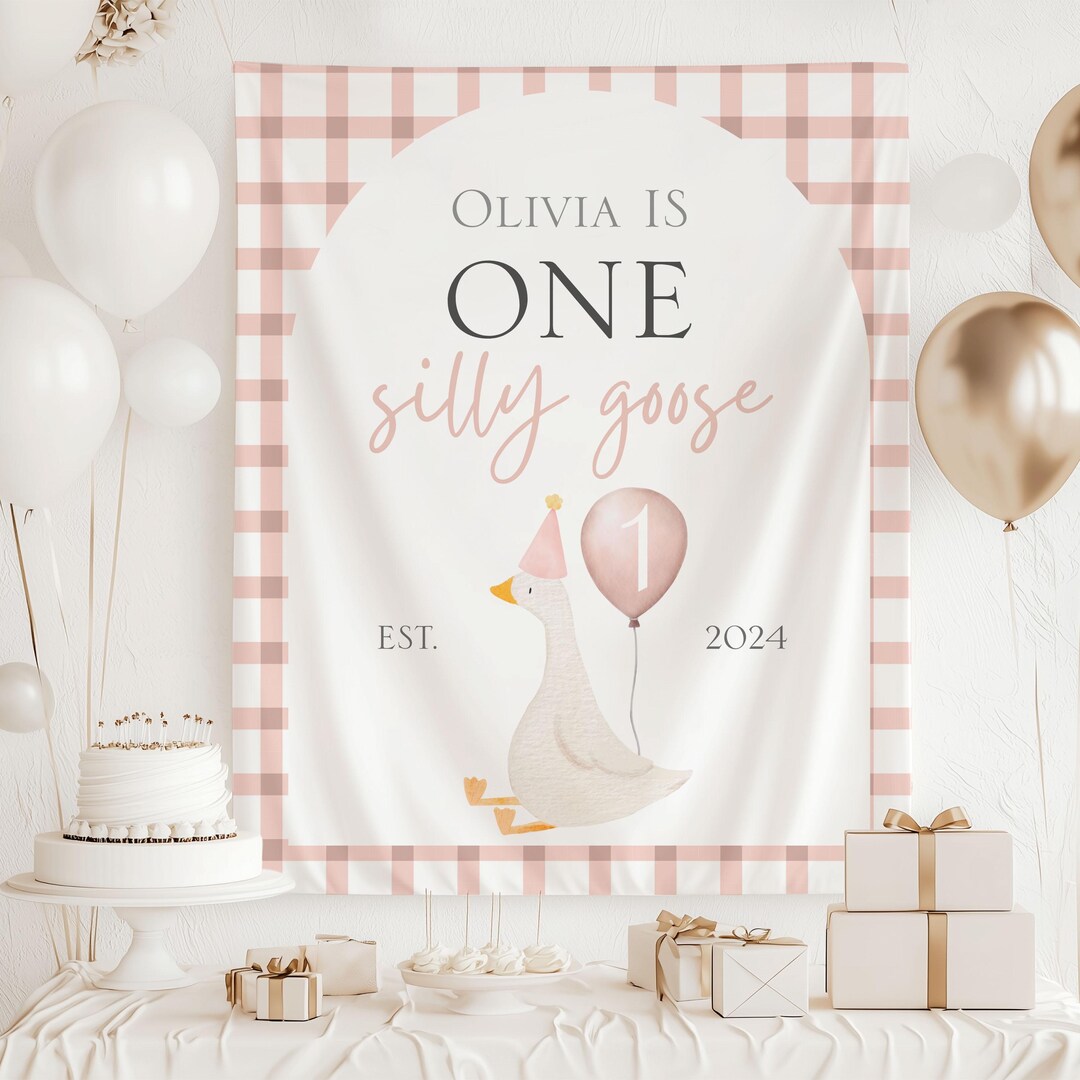One Silly Goose Birthday Banner, One Silly Goose Birthday Decorations ...