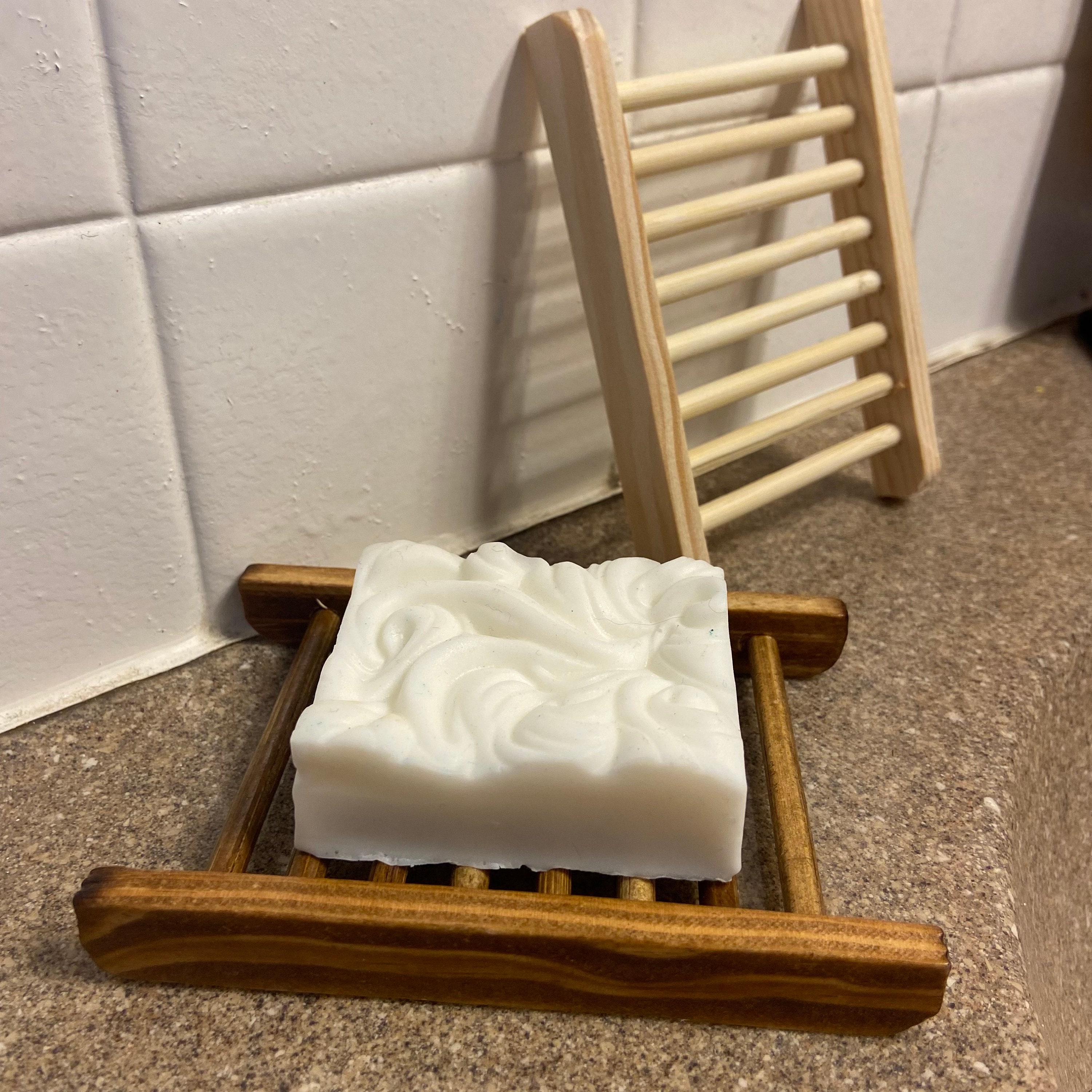 Wooden Wide Slat Soap Dish L Bathroom Kitchen Shower Sink Body Hand ...