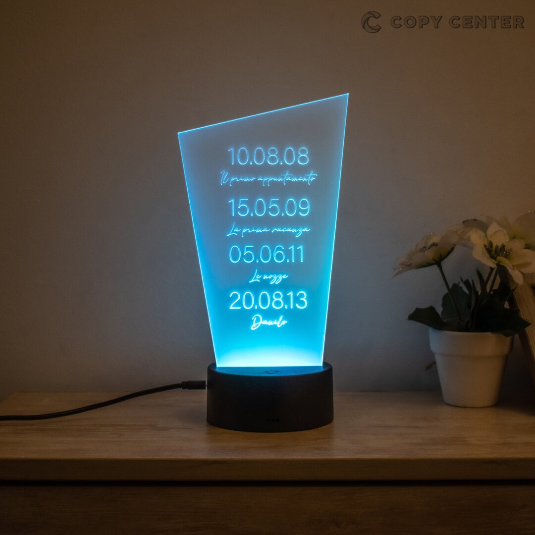 Custom LED Plexiglass Lamp for Her and Him - Etsy