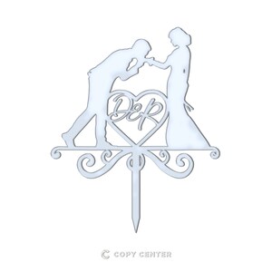 Elegant Plexiglass Wedding Cake Topper - Customizable With Initials - Etsy