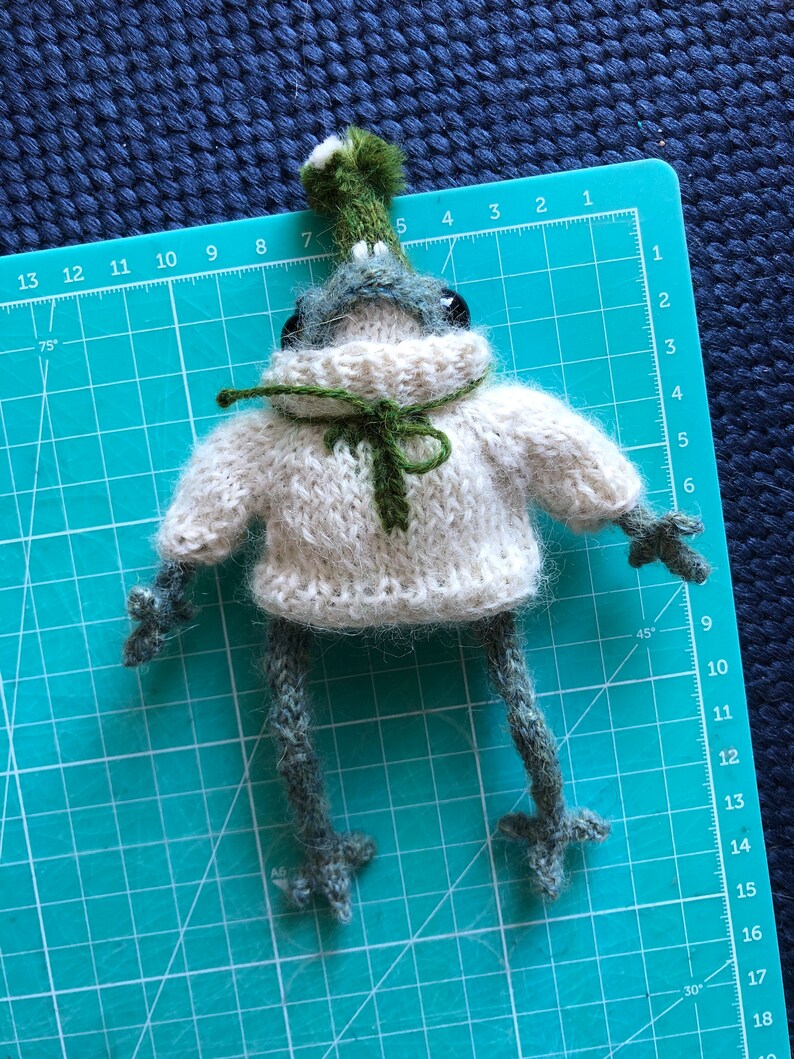 Birthday Knitted Frog in Sweater With Letter and a Party Hat With Age ...