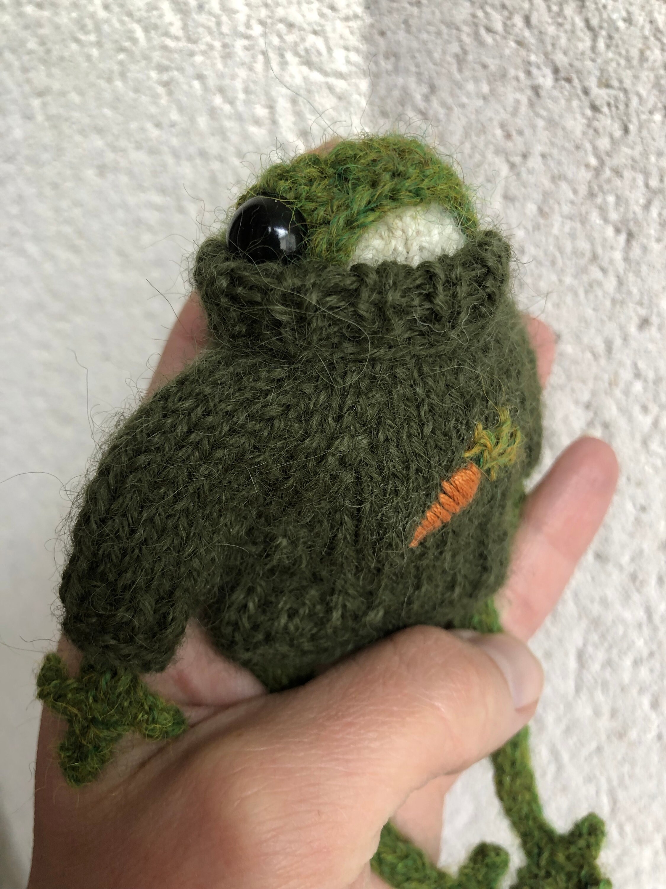 Spring Knitted Frog in a Sweater With Embroidered Carrot - Etsy