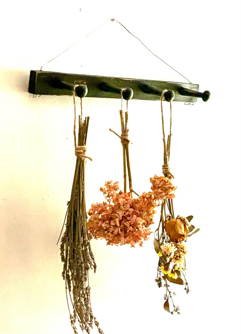1830 Peg Dried Flower Herb Drying Hanging Rack, Shaker Style Kitchen ...