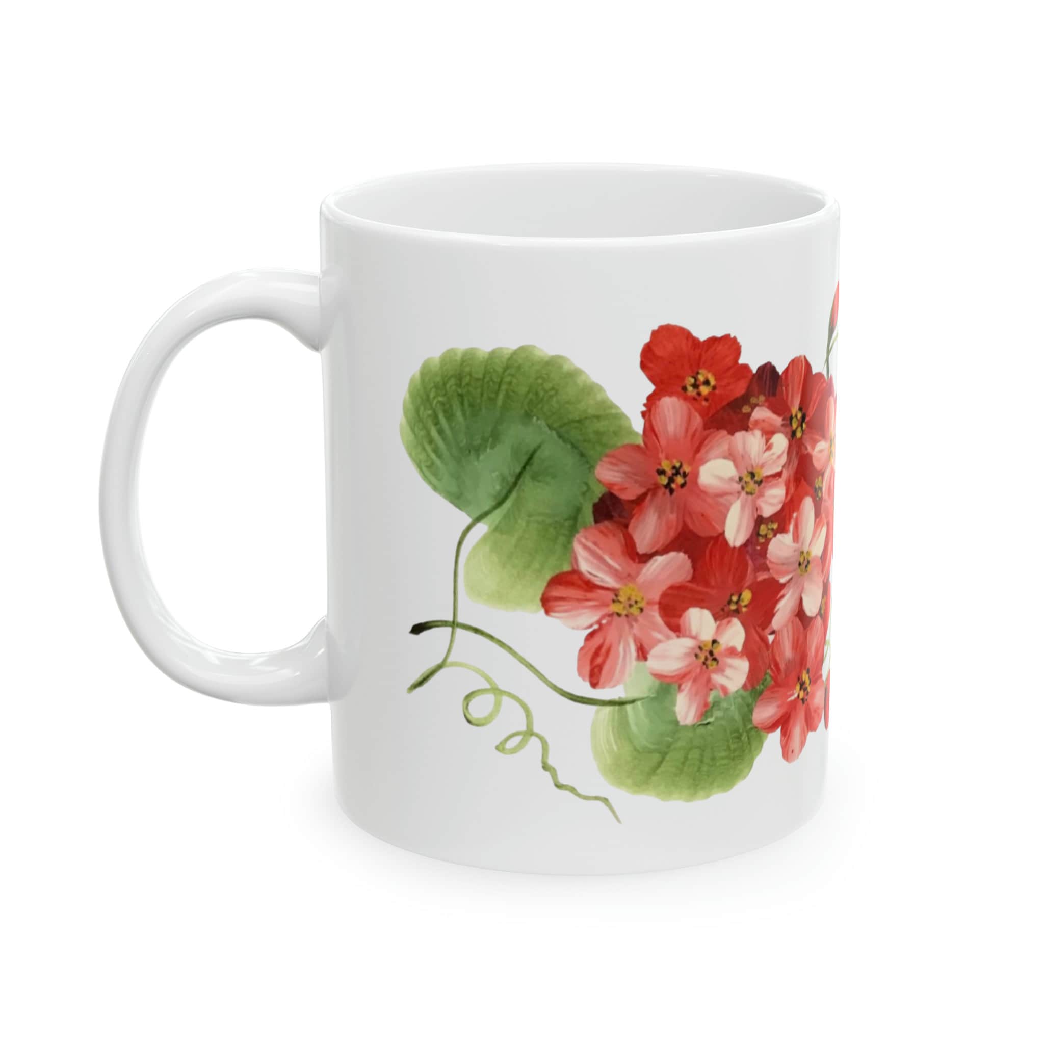 Geranium Mug, Scorpio Birth Flower, Hand Painted Garden Inspired Design ...