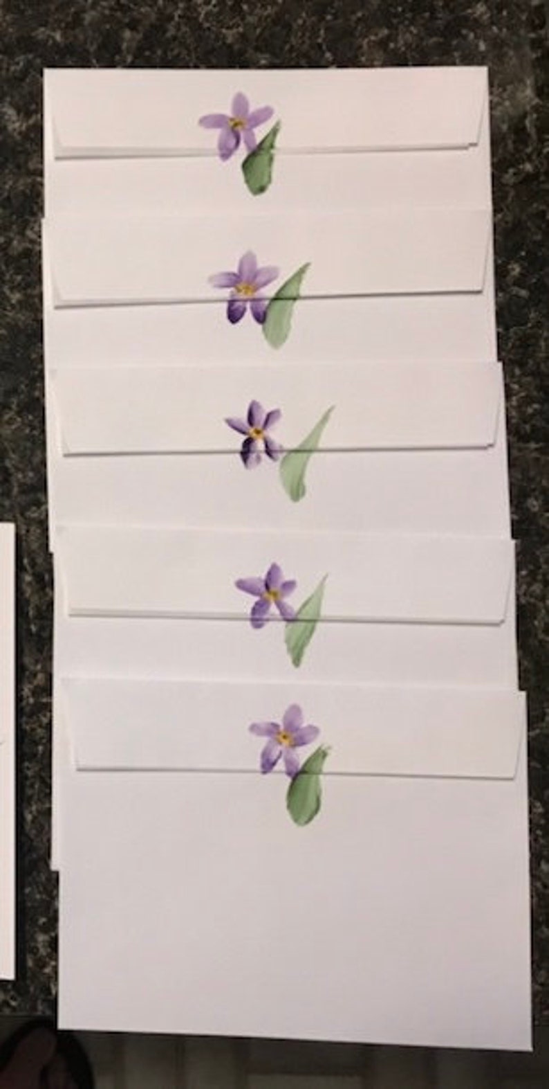 Violet Note Cards Assorted Hand Painted W/matching Envelopes - Etsy