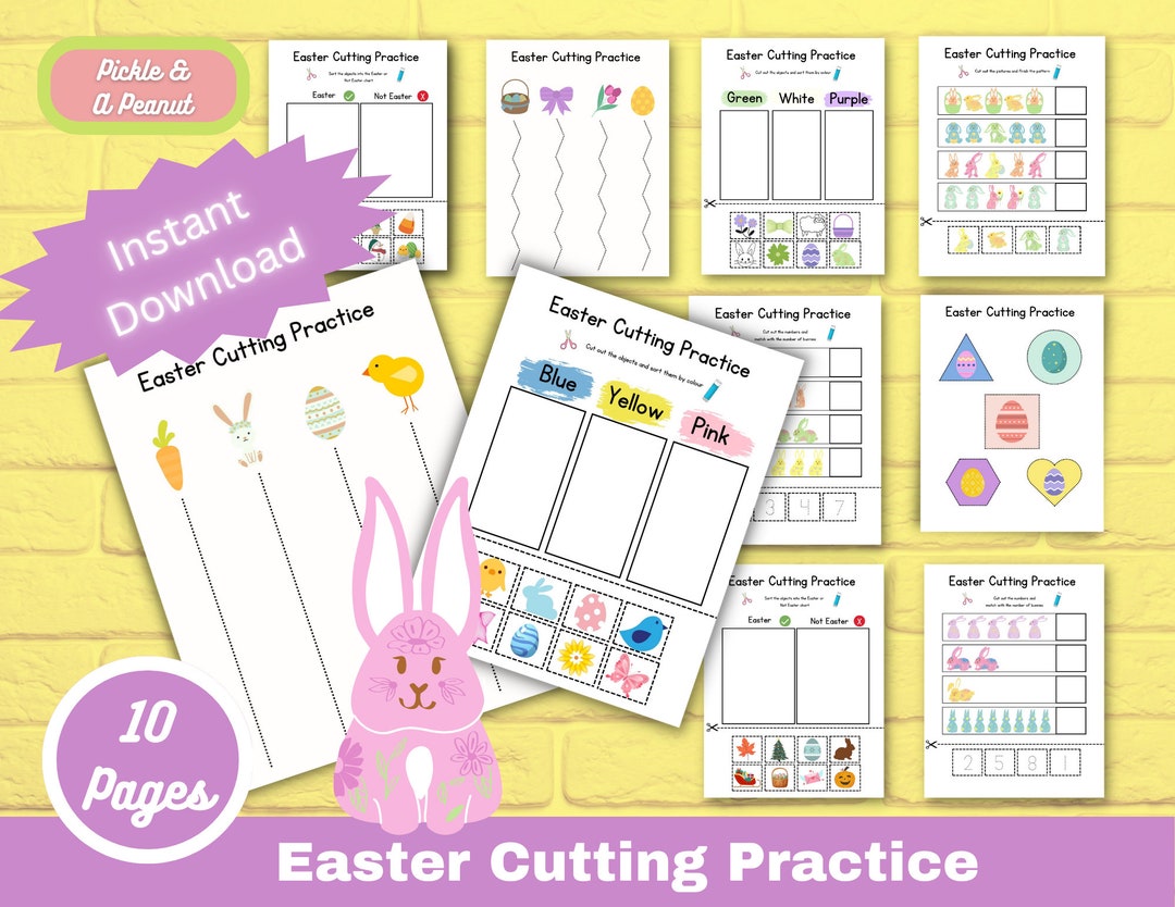 Easter Cut and Paste, Cutting Practice, Scissor Skills, Cut and Glue ...