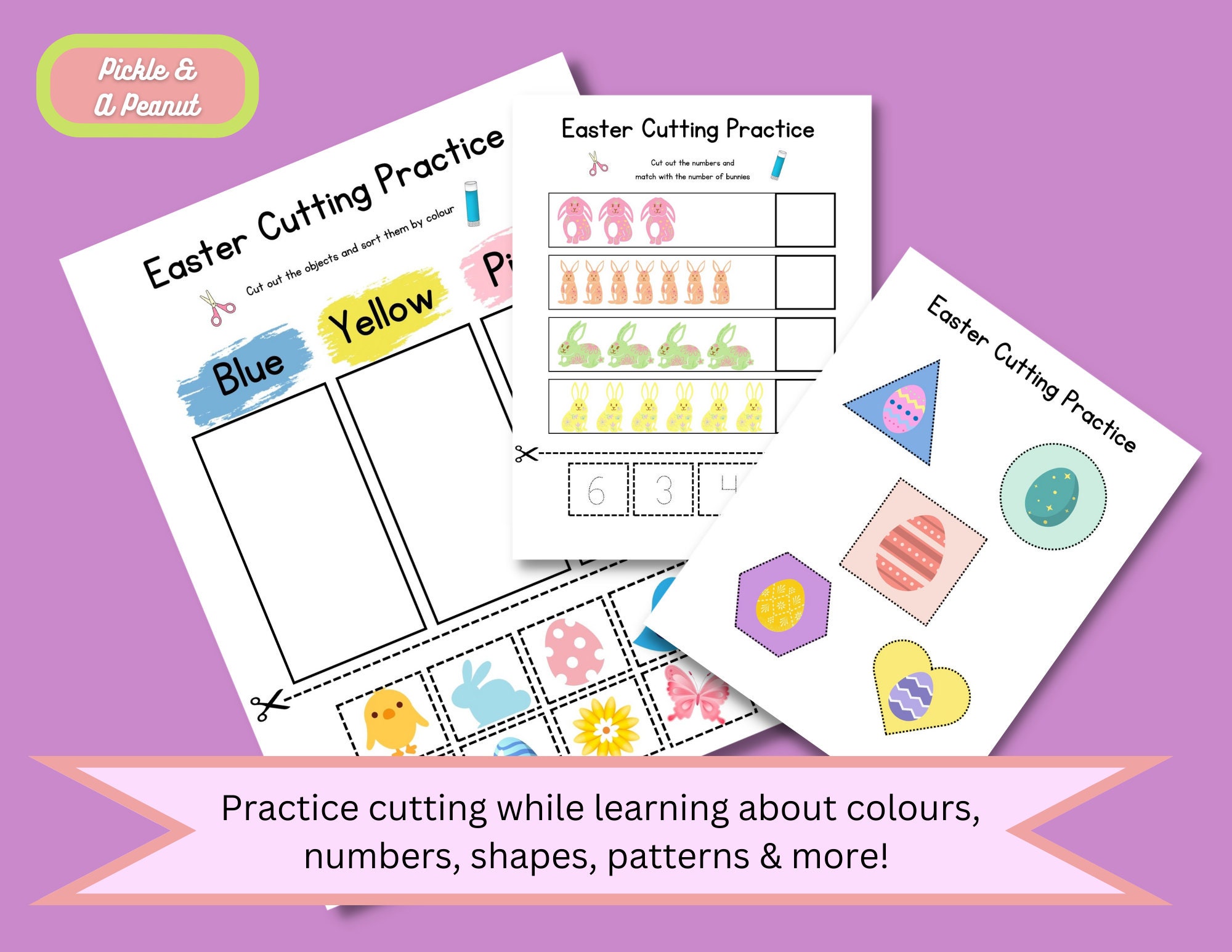 Easter Cut and Paste, Cutting Practice, Scissor Skills, Cut and Glue ...