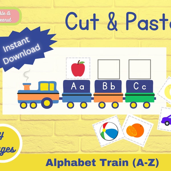 Paste and Cut Alphabet Worksheets - Etsy