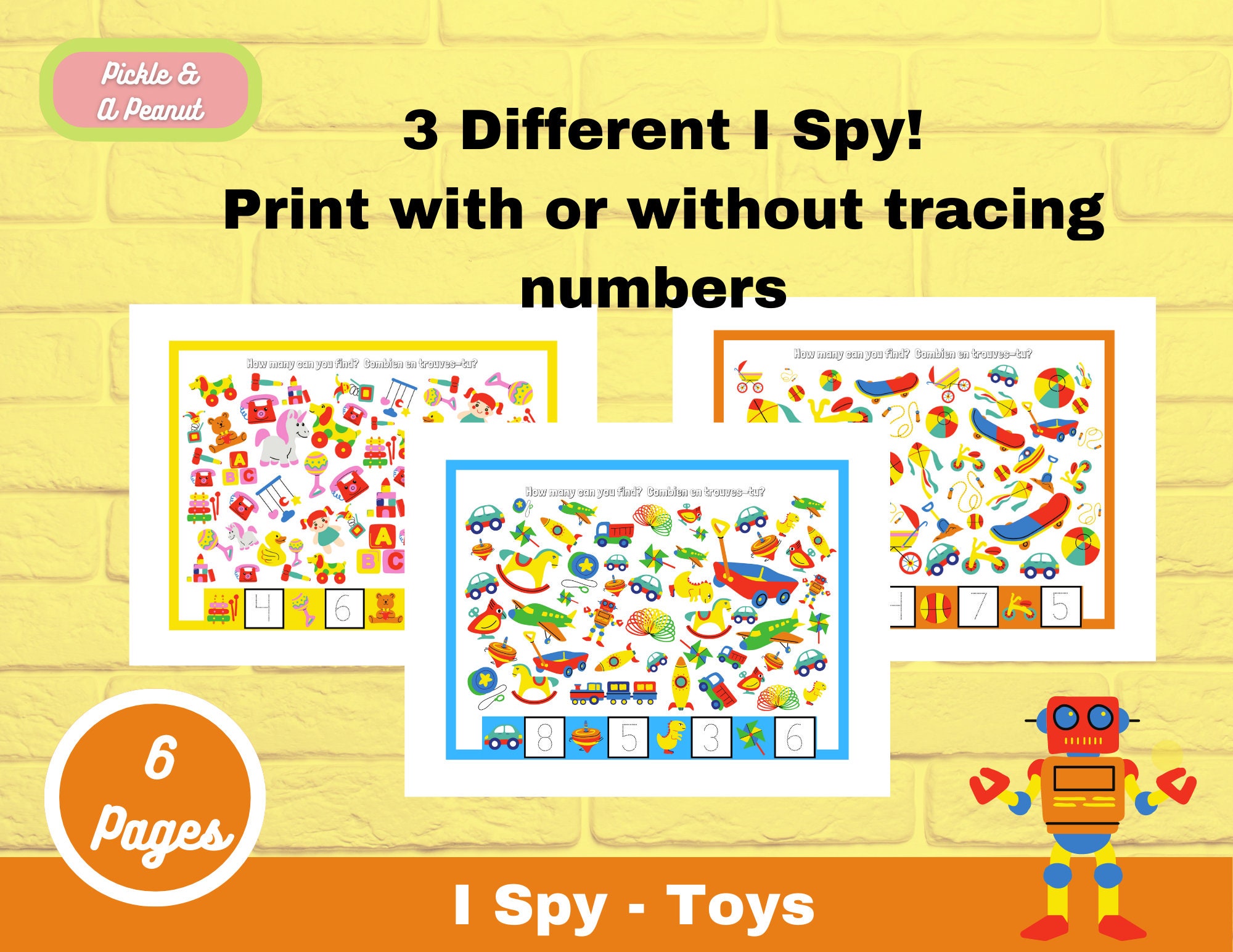 I Spy Activity, Search and Find Game Printable, Counting, Tracing ...