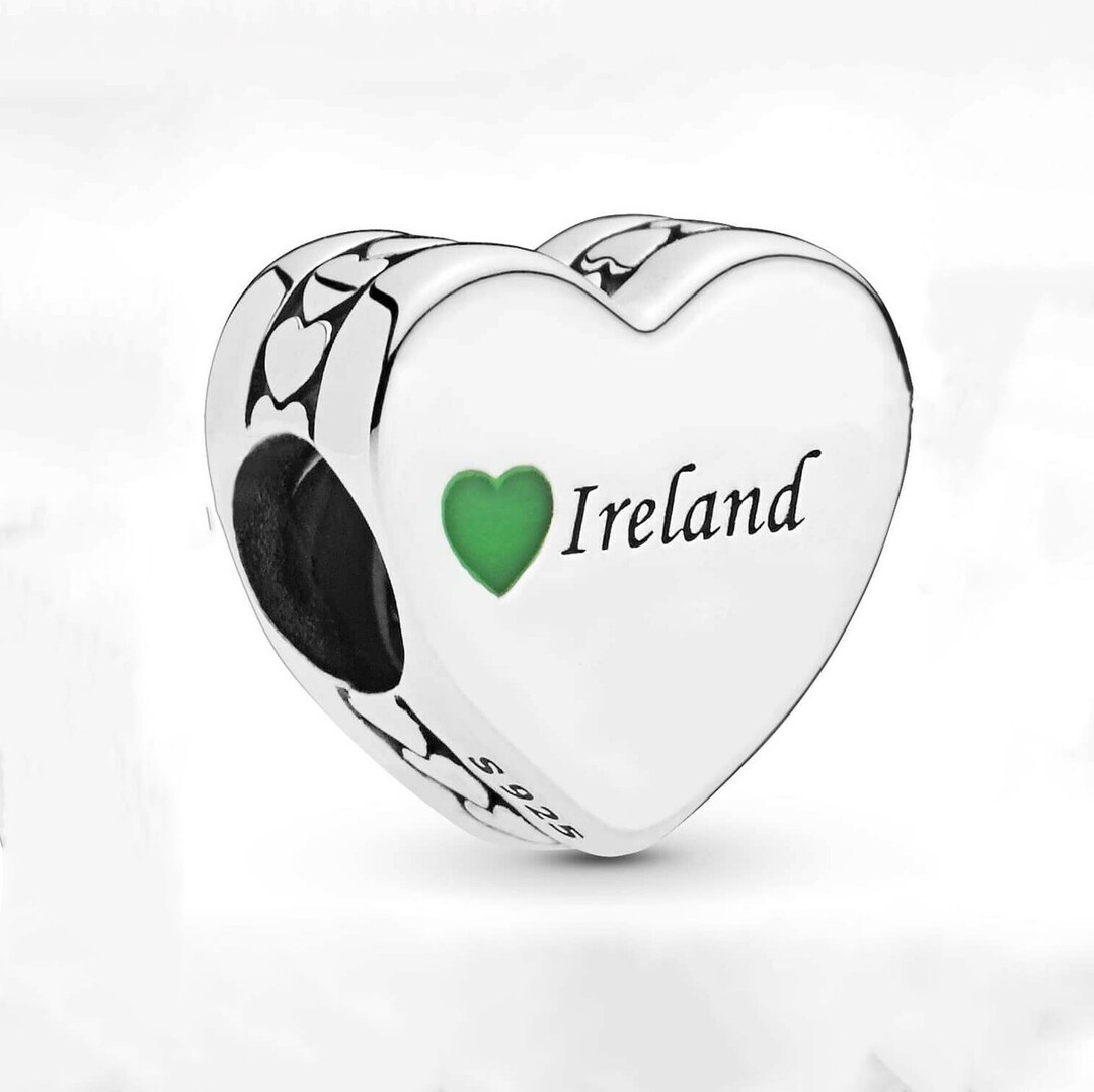 Authentic Pandora Ireland Love Heart Charm 792015_E007 - Etsy