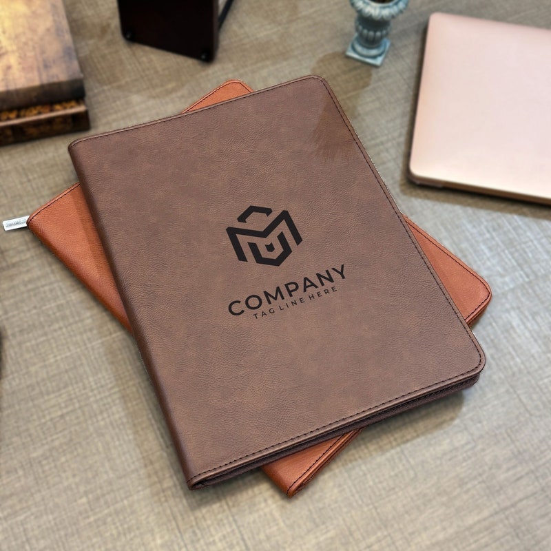 Custom Logo Zipper Padfolio - Etsy