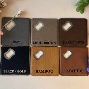 Custom Company Logo Coaster, Custom Leather Coaster Bottle Opener ...