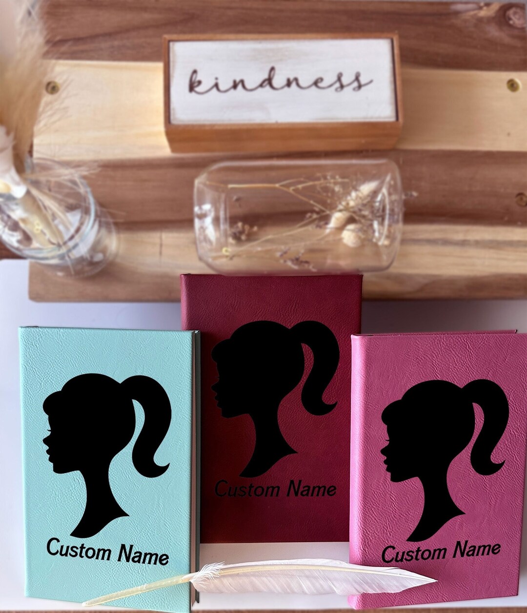 Doll Baby Girl Custom Engraved Leather Journal Notebook Barbie Custom ...