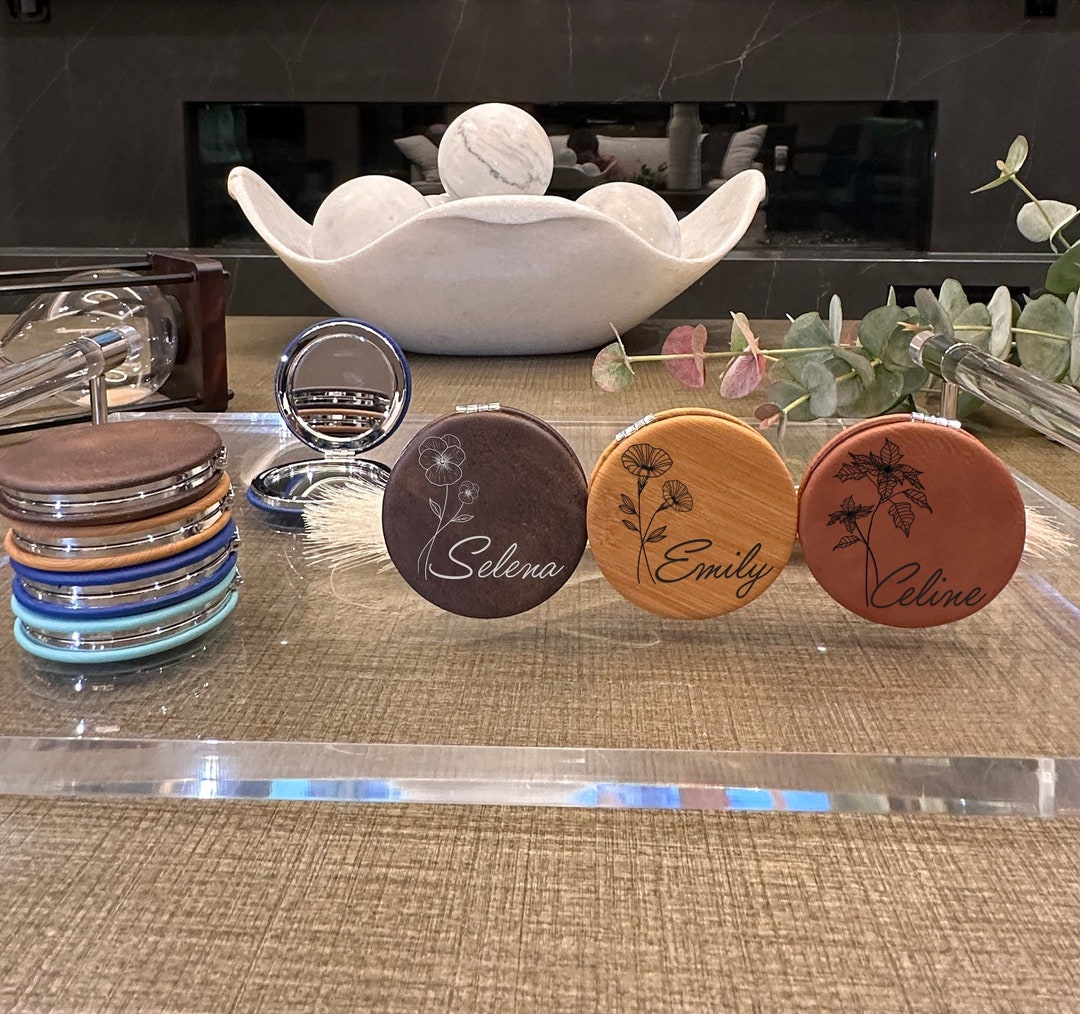 Birth Flower Compact Mirror, Personalized Compact Mirror, Unique Gift ...