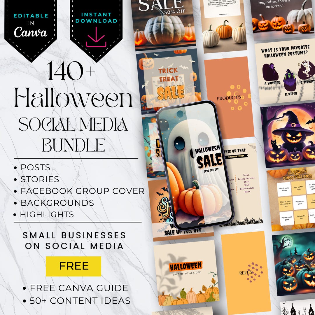 Halloween Posts, Halloween Templates, Canva Halloween Post Templates ...