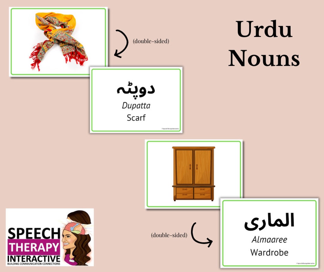 Noun Flashcards in Urdu - Etsy