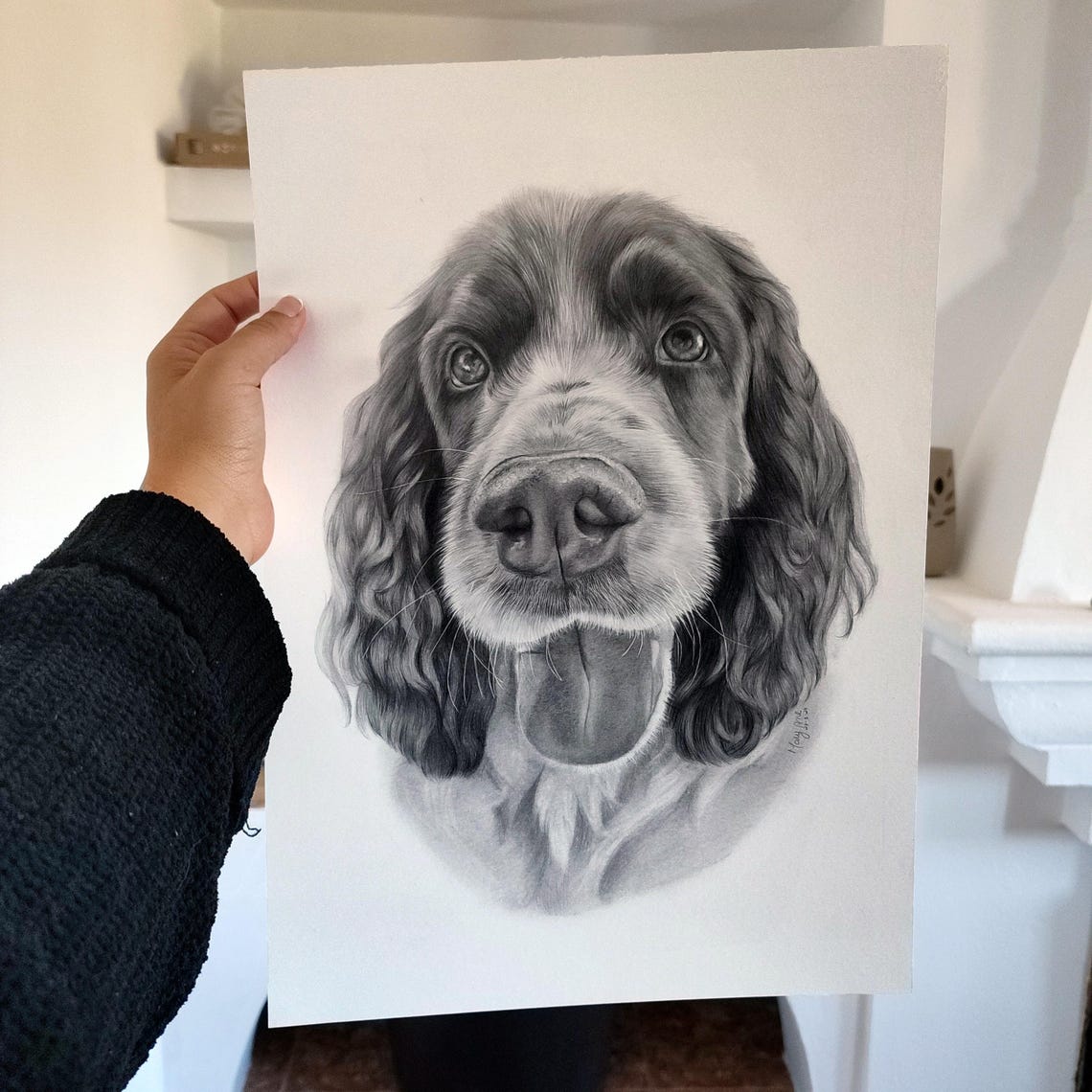 Custom Handmade Drawing Portrait of Pets, Cat and Dog Art Traditional ...