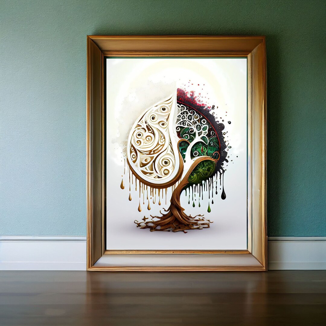 Khamsa Hand of Fatimah Yin Yang Printable Wall Art, Modern Wallpaper ...