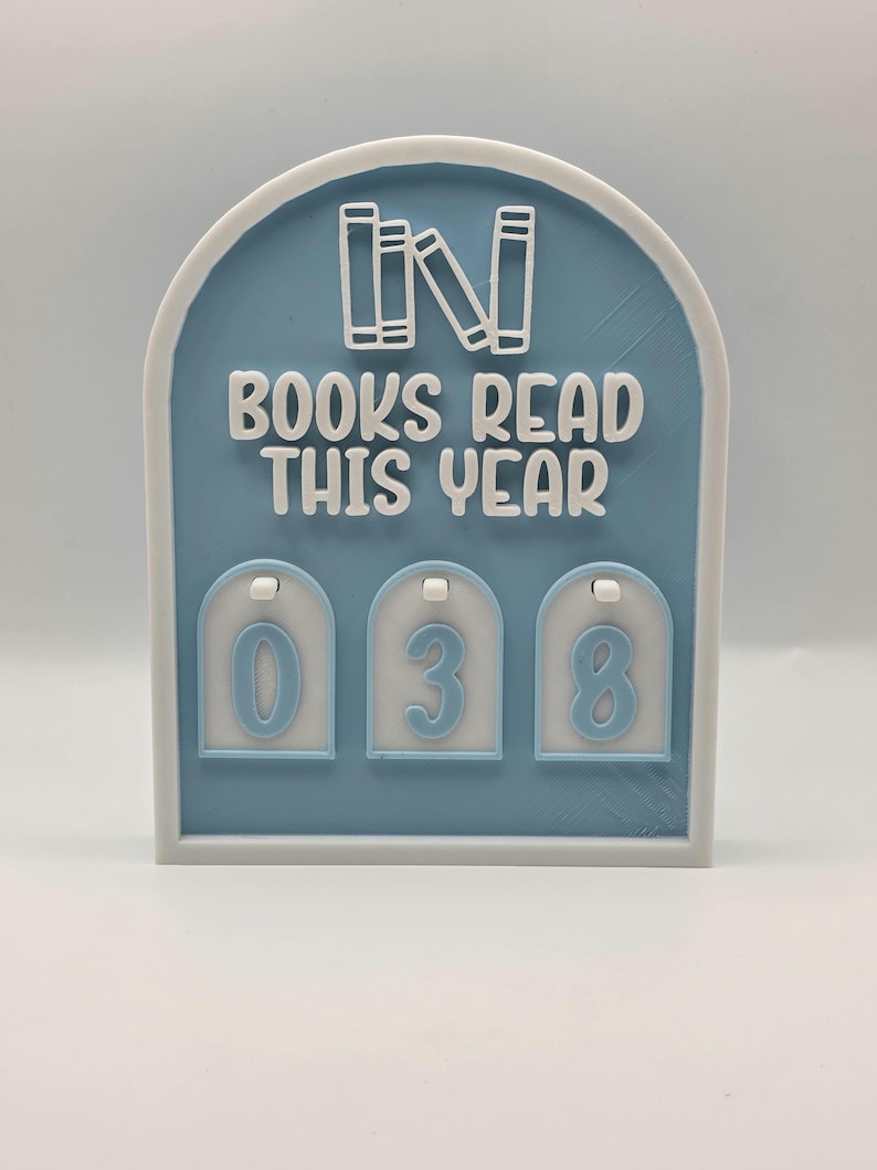 3D Printed Book Tracker Display for Books Read This Year, Gift for ...
