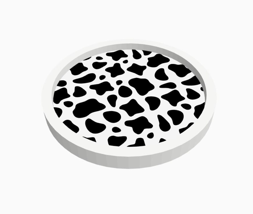 Personal Use Cow Print Coaster STL/3MF File Office Set - Etsy