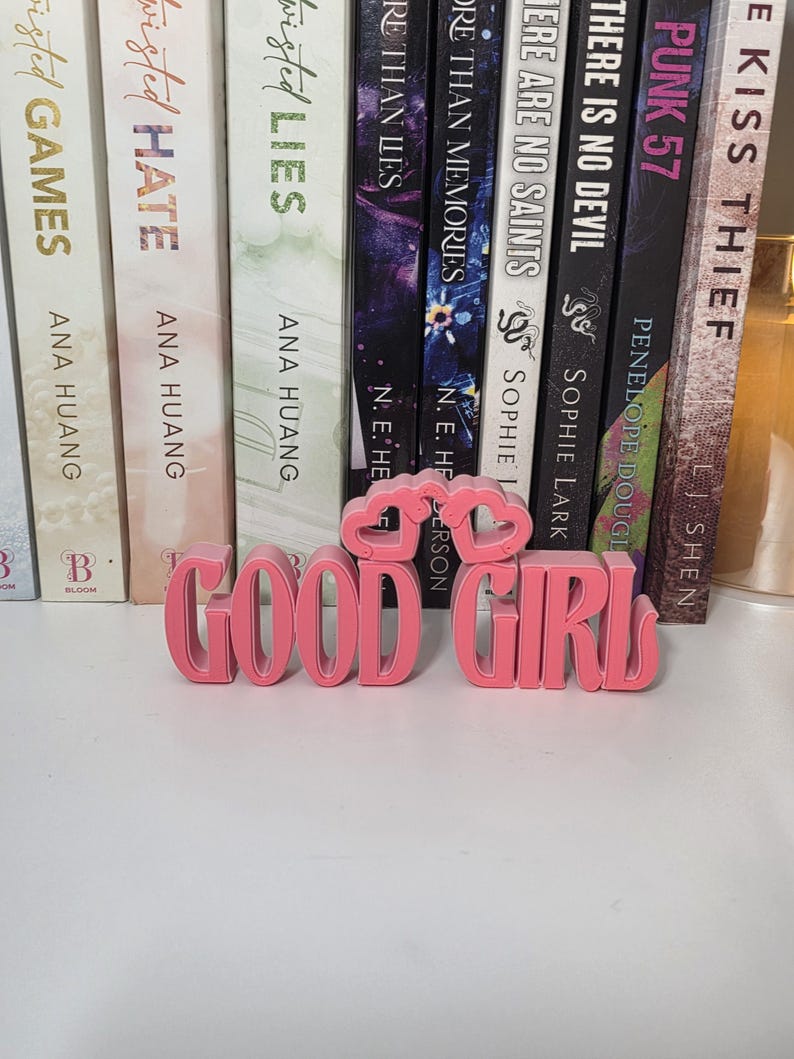 Good Girl, Romace 3D Printed Bookshelf Sign Decor, Book Decor, Bookish ...