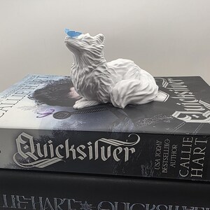 White Fox With Blue Butterfly, Quicksilver, Bookshelf Decor, Fantasy ...