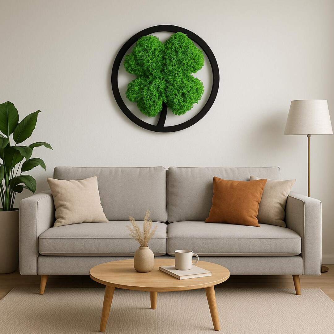 Clover Decor Moss Wall Art Lucky Gift Preserved Moss Moos Baum Moss ...