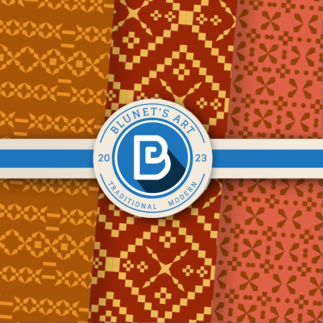 Authentic Malaysian Songket Design With Interweaving Gold Thread Set of ...