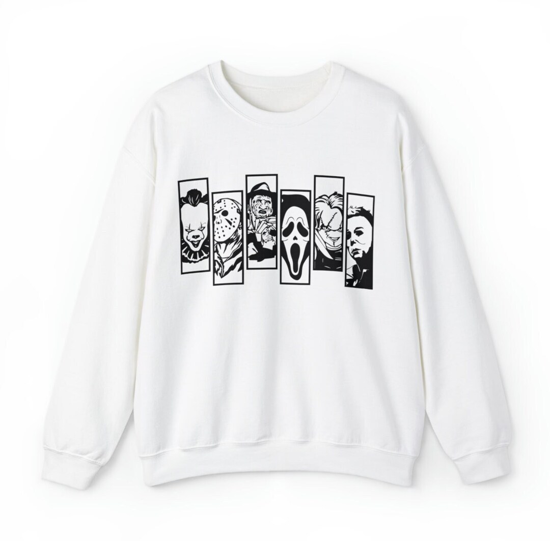 Horror Movie Killers Themed Crew Neck Sweatshirt Glitter - Etsy