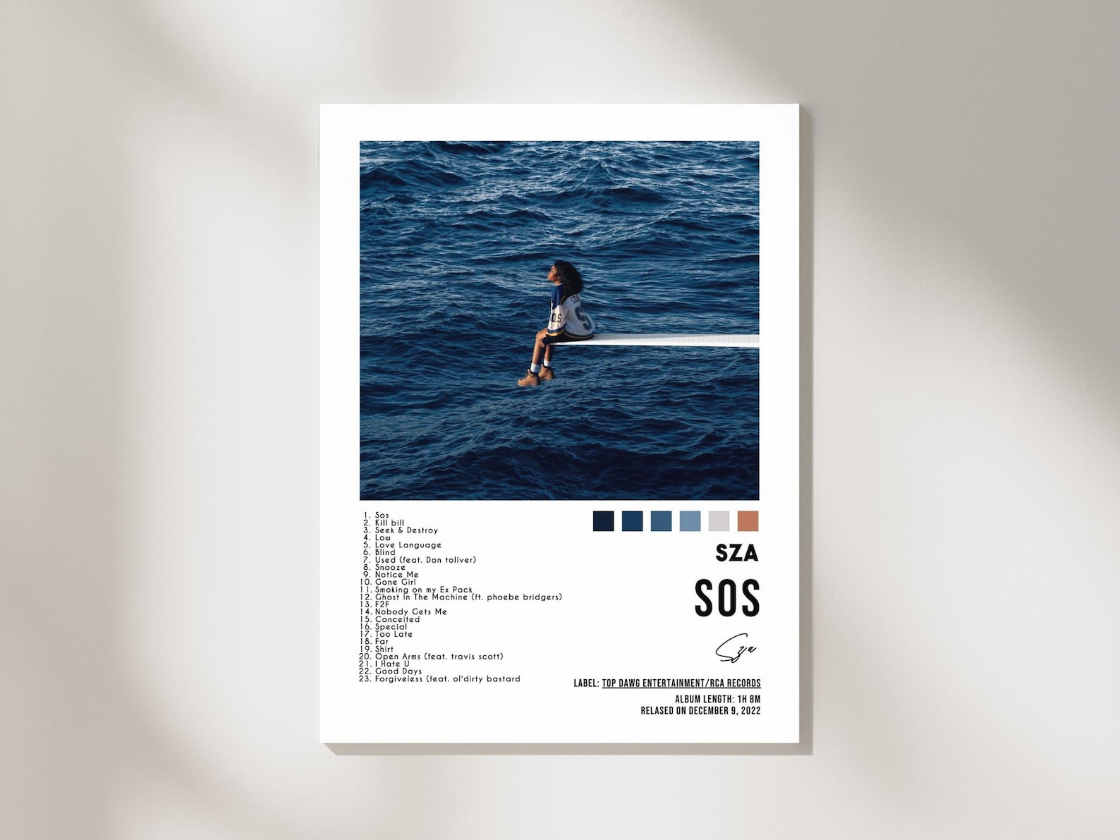 SZA Album Poster, SZA Album, SOS Album Cover Poster, Sza Album Cover ...