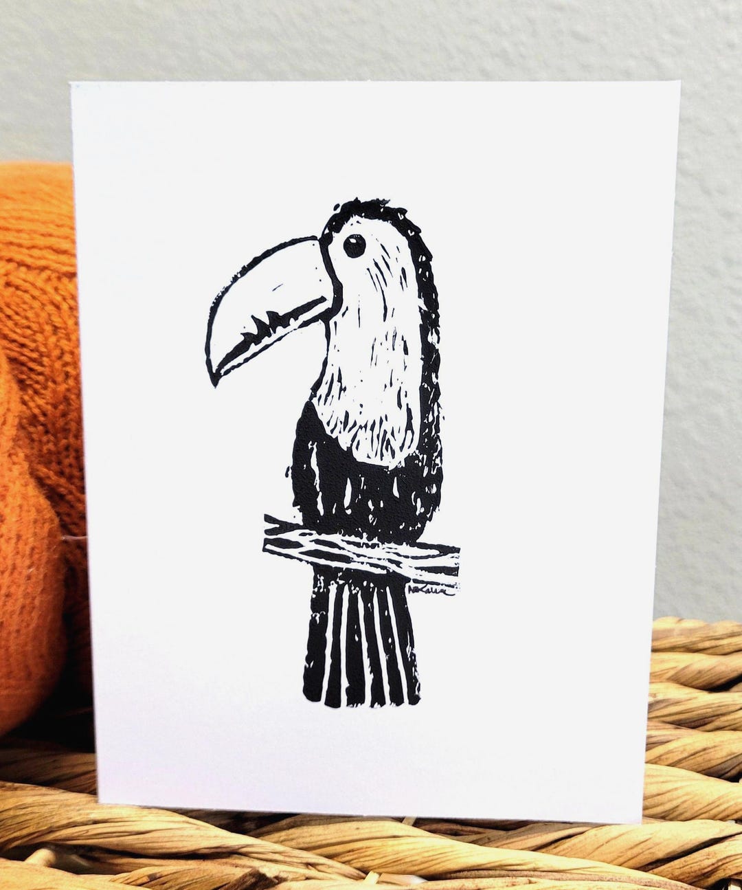 Keel-billed Toucan Linocut Acrylic Bird Cards - Etsy