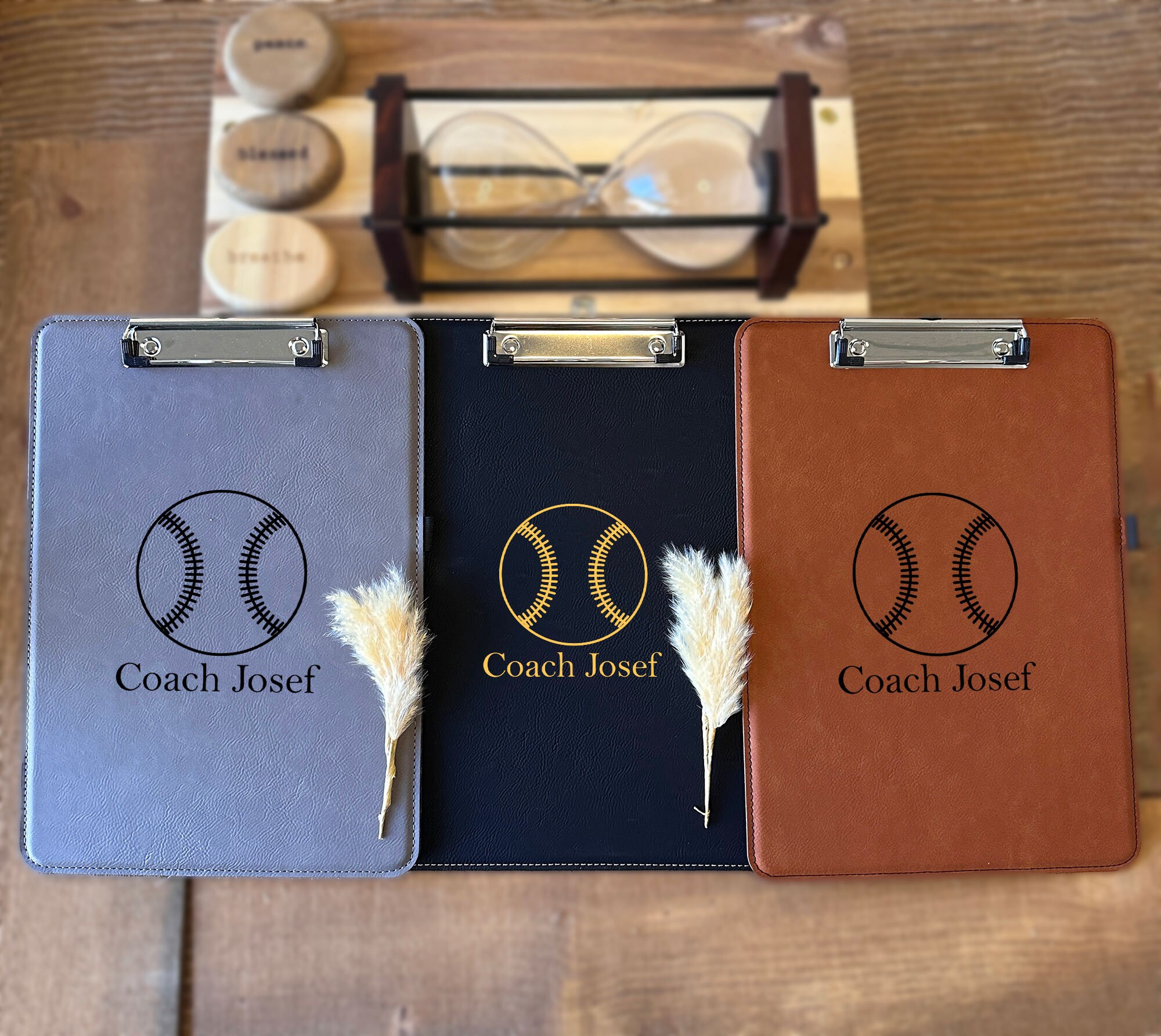 Custom Baseball Coach Clipboard, Engraved Vegan Leather Clipboard - Etsy