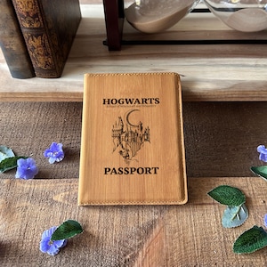 Wizard Leather Passport Holder: Harry Potter Fan Travel Cover (vegan ...