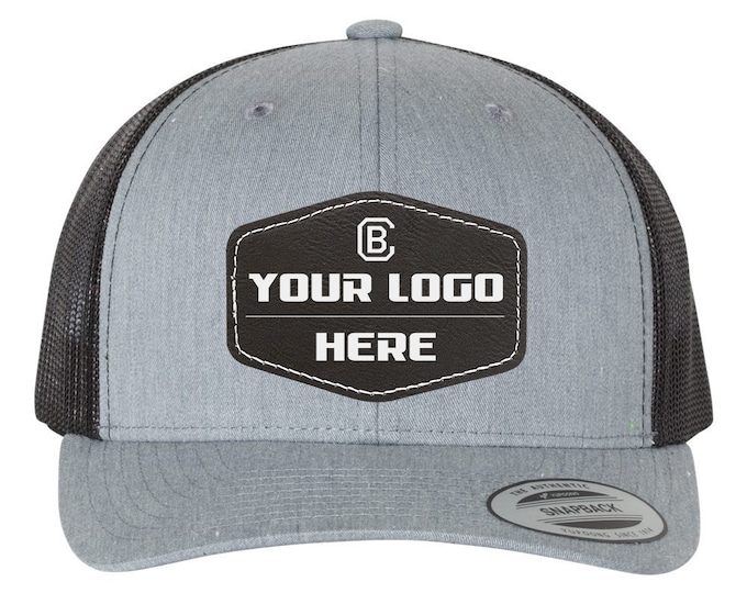Custom Leather Patch Hats, Logo Hats, Laser Engraved Leather Patch ...