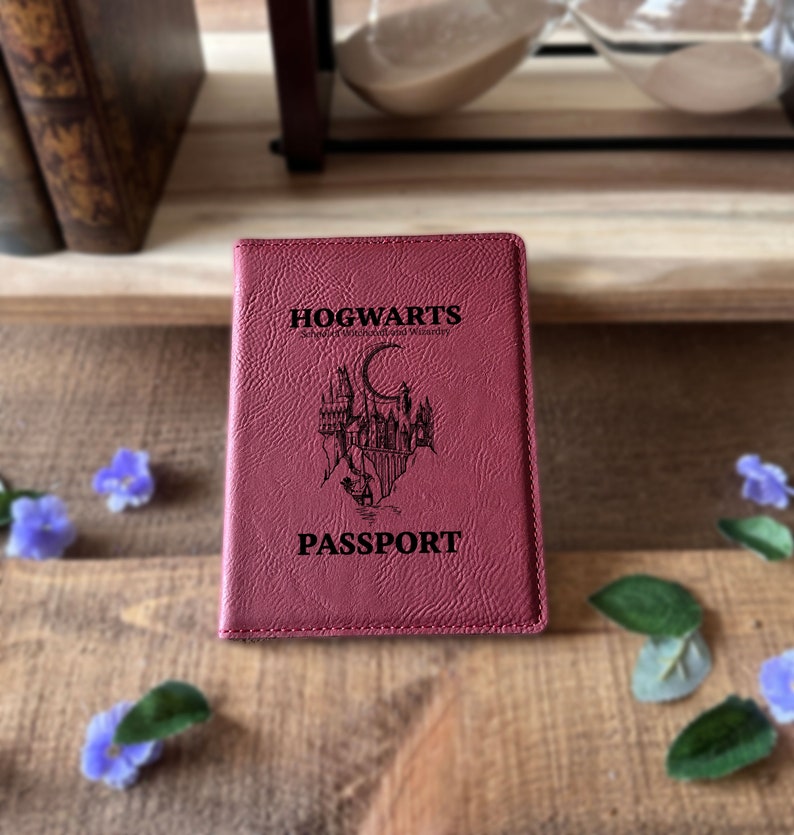 Wizard Leather Passport Holder: Harry Potter Fan Travel Cover (vegan ...