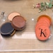 Custom Initial Coaster Set 6 Piece Coaster Set Vegan Leather - Etsy