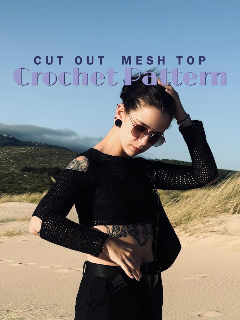 Cut Out Mesh Top Crochet PDF Pattern - Etsy