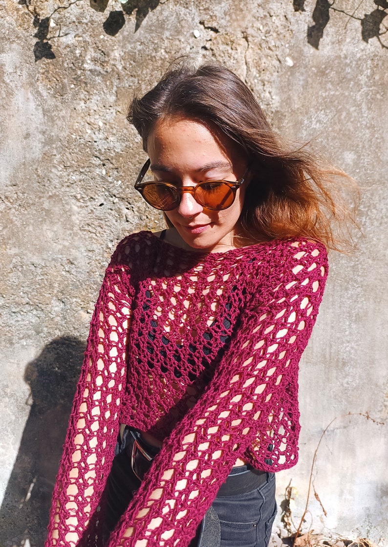 Crossed Bars Pullover Crochet Pattern | Crochet Top PATTERN | Crochet ...