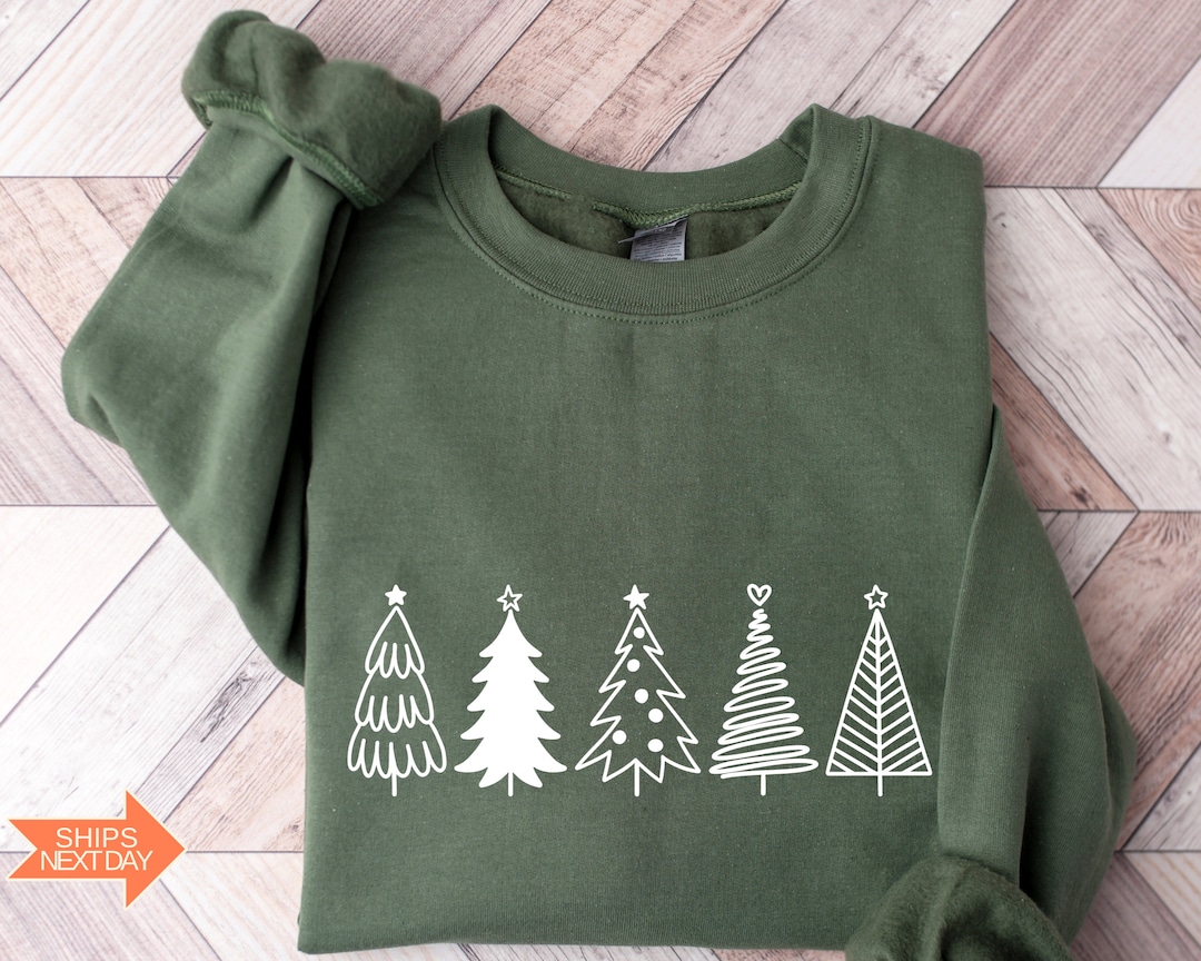 Christmas Trees Sweatshirt Christmas Sweatshirt Holiday - Etsy