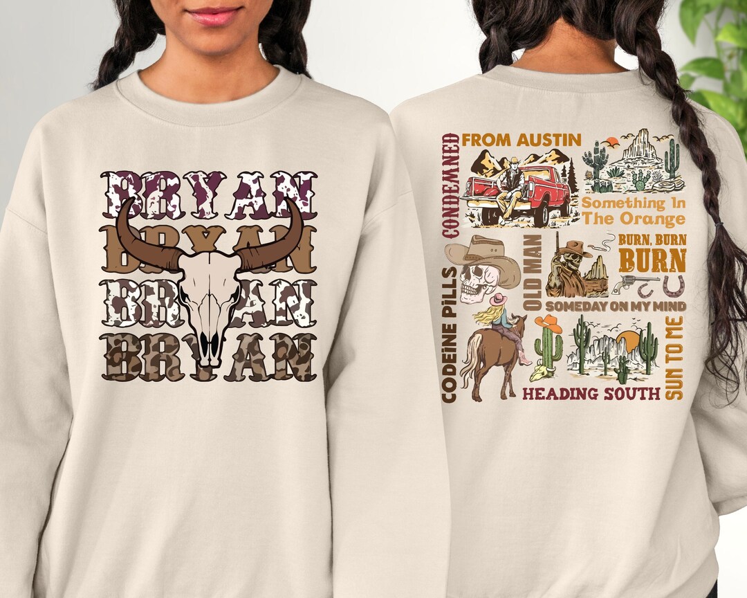 Zach Bryan Front and Back Sweatshirt, American Heartbreak Tour Hoodie ...