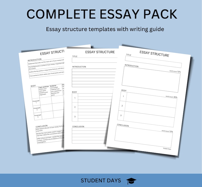 Essay Planner and Guide, Student Essay Pack, Essay Writing Planner ...