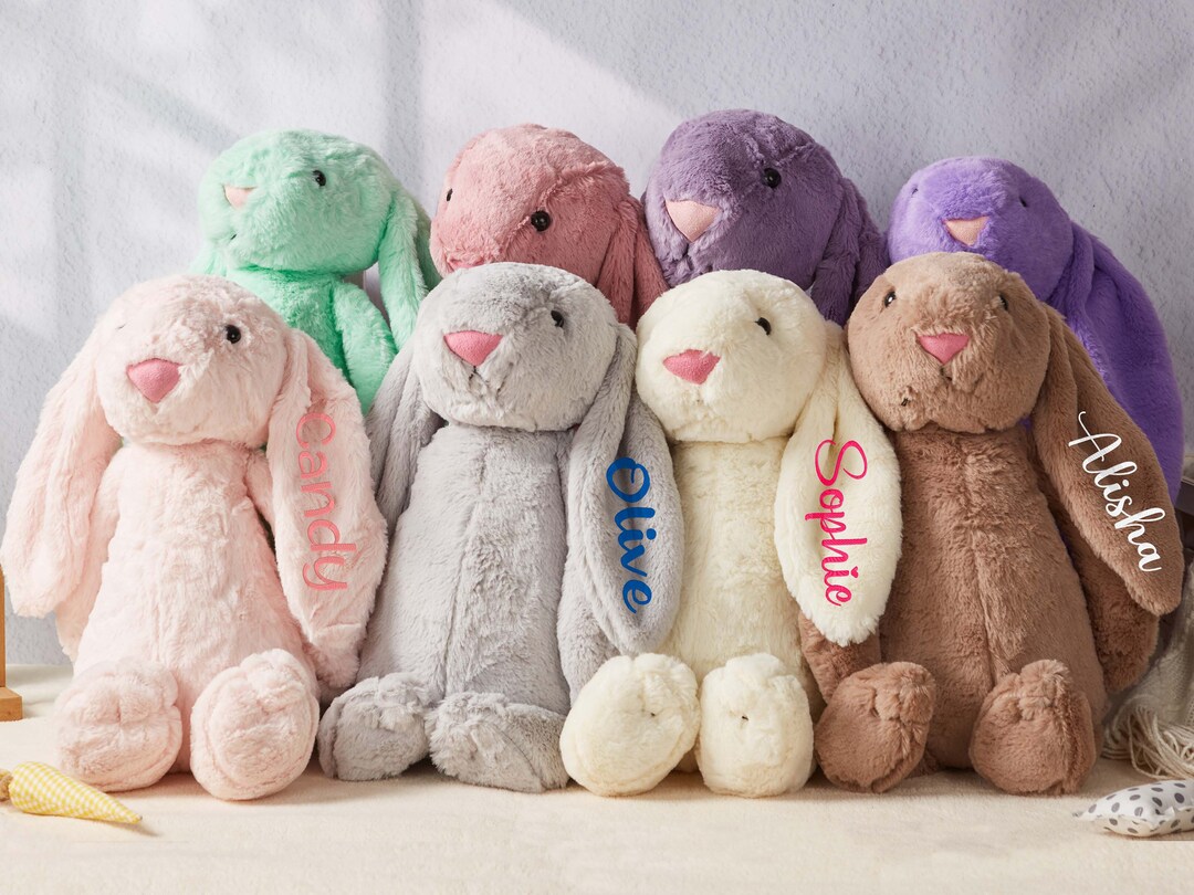 Personalized Embroidered Bunny Rabbit,baby Bunny Toy,custom Plush Bunny ...