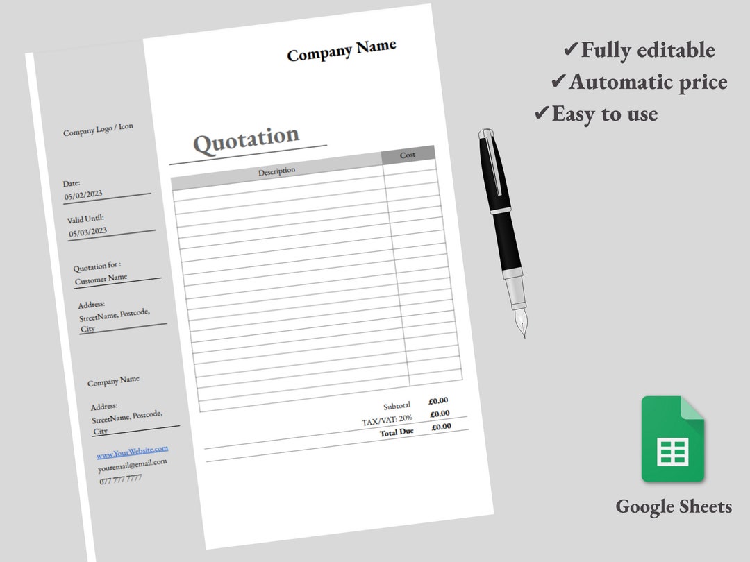 Quotation Template! Create Professional Looking Quotation in Less Than ...