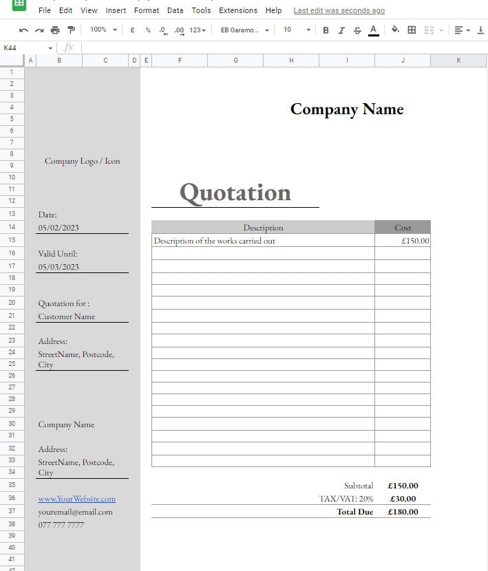 Quotation Template! Create Professional Looking Quotation in Less Than ...