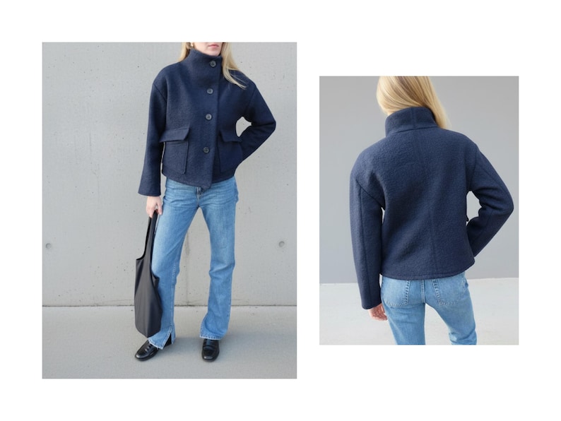 Sewing Pattern Funnel Neck, PDF Pattern | Video Tutorial |high Collar ...